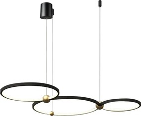Toolight - Ring 30-40-50, LED závěsné svítidlo + dálkové ovládání APP752-30-40-50, černá, OSW-08889