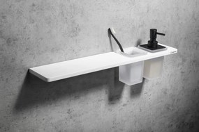 Sapho Sapho, ABELINE rohová police Rockstone 250x250mm, bílá matná, AE250-0101