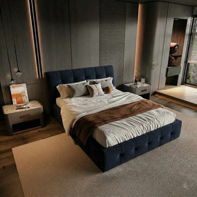 MOS Čalouněná postel LETTO Vogue 180x200 cm Barva látky Vogue: Černá (Vogue 18)