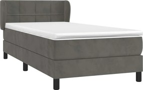 Box spring postel s matrací tmavě šedá 80 x 200 cm samet 3127458
