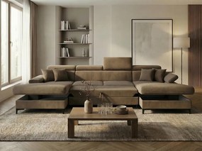 Rozkládací rohová sedačka APOLENA DELUXE U 330x177 šedá