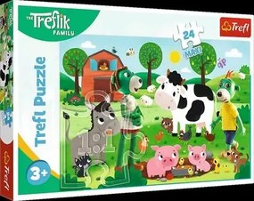 Trefl - Puzzle - Treflíci na farmě MAXI / 24 dílků / 60 x 40 cm / věk