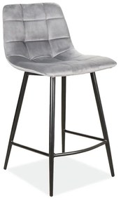 MAXIVA Barová židle - MILA H-2 Velvet, čalouněná, různé barvy na výběr Čalounění: světle šedá (Bluvel 14)
