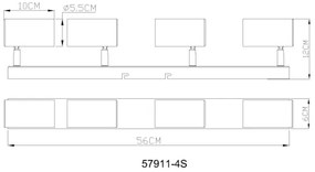Globo 57911-4S - Bodové svítidlo ROBBY 4xGU10/25W/230V