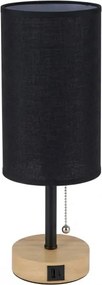 BRILAGI - Stolní lampa s USB portem TABLON 1xE27/25W/230V dub/černá