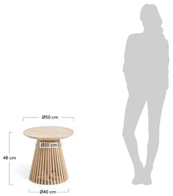 Teakový kulatý odkládací stolek Kave Home Jeanette 50 cm