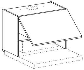 EBS EH60DG414S-HKP Skříňka horní výklopná pro výsuvnou digestoř, 60 cm, diamantově šedá 1 set