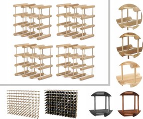 Regál na víno dubový stojan na víno Modulární regál na alkohol 36+9 bot Dub