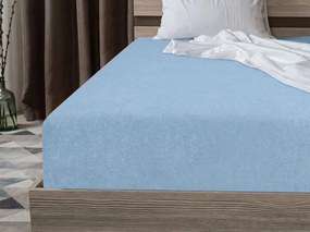 Fleecové napínací prostěradlo MOLTON světle modré 90 x 200 cm