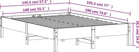 vidaXL Rám postele 140 x 190 cm masivní borovice [842714] Barva: Přírodní