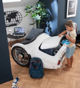 Bílo-černá kovová designová pohovka ve tvaru auta Car - 127*99*80cm