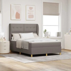 Postel s boxspringem s čelo Taupe 200 x 140 cm textil 3340757