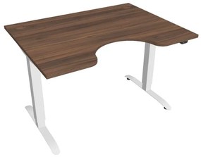 Hobis Motion Elektr. nastavitelný stůl 120x90 - HOBIS ERGO MOTION MSE 2 1200 Dekor stolové desky: ořech, Barva kovové podnože: bílá