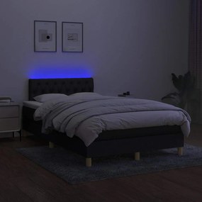 Box spring postel s matrací a LED černá 120 x 200 cm textil 3133943