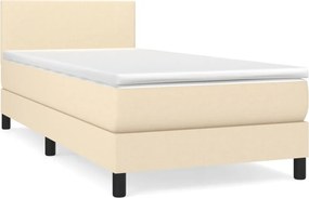 Box spring postel s matrací krémová 90x200 cm textil 3139870