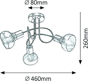 Rabalux Zlaté stropní svítidlo Holly pro žárovku 3x E14 5548