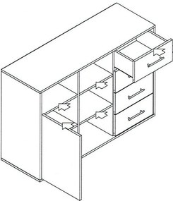 Casarredo - Komfort nábytek Dětská komoda SUN 1D4S šedá/bílá