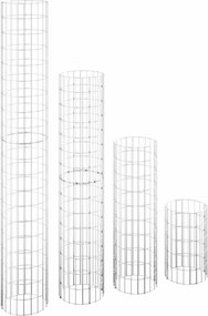 Kruhové gabionové vyvýšené záhony 4 ks Ø 30x50/100/150/200 cm 152023
