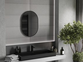 Mexen Loft, oválné koupelnové zrcadlo 70 x 50 cm, barva rámu černá matná, 9851-070-050-000-70