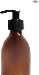 Dávkovač mýdla MONA 250 ml s černým vroubkovaným dávkovačem