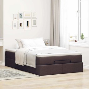 Osmanský rám postele s matrací tmavě šedá 120x200cm textil 3311102