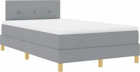 Postel s boxspringem s čelo Světle šedá 120 x 190 cm textil 3338902