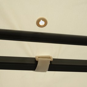 Zahradní altán Outsunny s markýzou 3 x 2,5 m – UV ochrana, skládací boční střecha, ocel + polyester, krémově bílá + černá