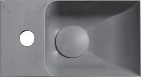 Sapho Sapho, PICCOLINO betonové umyvadlo 30,8x17cm, baterie vlevo, šedá, PK30017