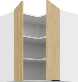 CREMONA bc | horní kuchyňská skříňka 60x60 GN-72 2F (90°) rohová s policemi | 60x60 cm | bílá/cremona