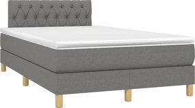 Box spring postel s matrací a LED tmavě šedá 120x190 cm textil 3270110