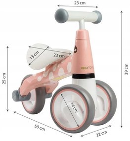 Dětské odrážedlo Flaming EcoToys růžové