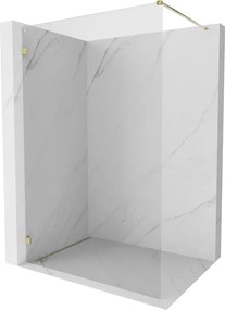 Mexen Lunar sprchová stěna levá 120 x 200 cm, 8mm čiré sklo, zlatá lesklá, 830-120-000-50-00-L