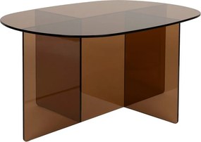 Hnědý skleněný konferenční stolek 60x80 cm Linea – Zuiver