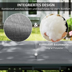 Skládací kempingová postel Outsunny s matrací a polštářem, boční kapsa 187 x 67 x 37 cm, postel pro hosty do 150 kg, skládací postel pro dospělé, ven…