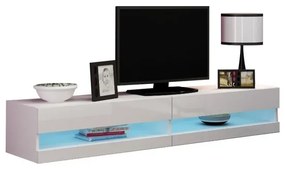 TV stolek Zigo New 180, Osvětlení: osvětlení LED - modré, Barva: šedá / šedá lesk