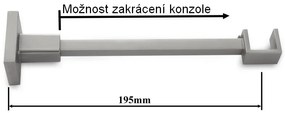 Garnýž kovová 190 cm jednořadá 20x20 Crystal matná stříbrná