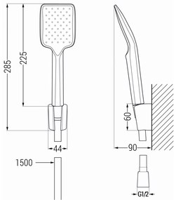 Mexen Royo R62 vanová baterie se sprchovou sadou, Chromovaná - 7223R62-00