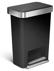 Simplehuman - Odpadkový koš 45 l, s kapsou na sáčky, nerez/černá CW1385CB