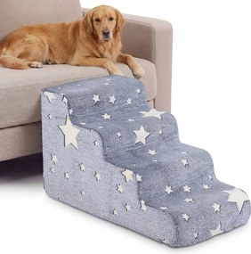 Costway 4-Step Luminous Foam Schody s omyvatelným flanelovým potahem Schodiště