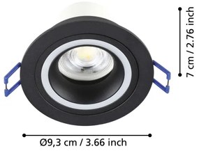 Eglo 900764 - LED RGBW Stmívatelné podhledové svítidlo CAROSSO-Z 4,7W/230V černá