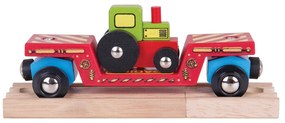 Bigjigs Rail Vagon s traktorem + 2 koleje
