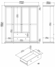 Tvilum Skříň Provence 369 šedá