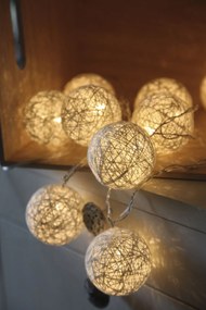 STAR TRADING Světelný lampionový řetěz Jolly White, bílá barva, plast, textil