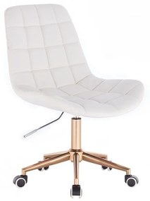 LuxuryForm DESIGN Židle PARIS na zlaté podstavě s kolečky - bílá