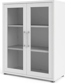 FALCO Skříňka Office 80400/126 bílá/sklo
