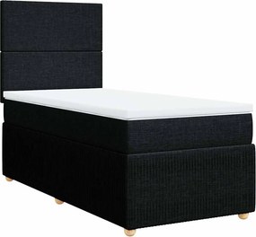 Box spring postel s matrací černá 90x200 cm textil 3291934
