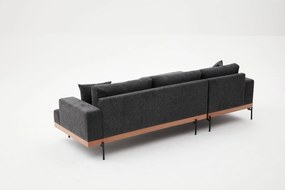 Hanah Home Rohová pohovka LIVA tmavě šedá levá 287 cm 825BLC2813