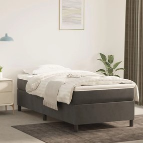 Rám postele s boxspringem tmavě šedá 90 x 190 cm samet 3121091