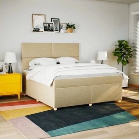 Box spring postel s matrací krémová 180x200 cm textil 3293657