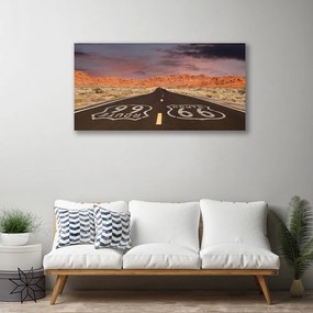Obraz na plátně Dálnice Cesta Poušť 100x50 cm